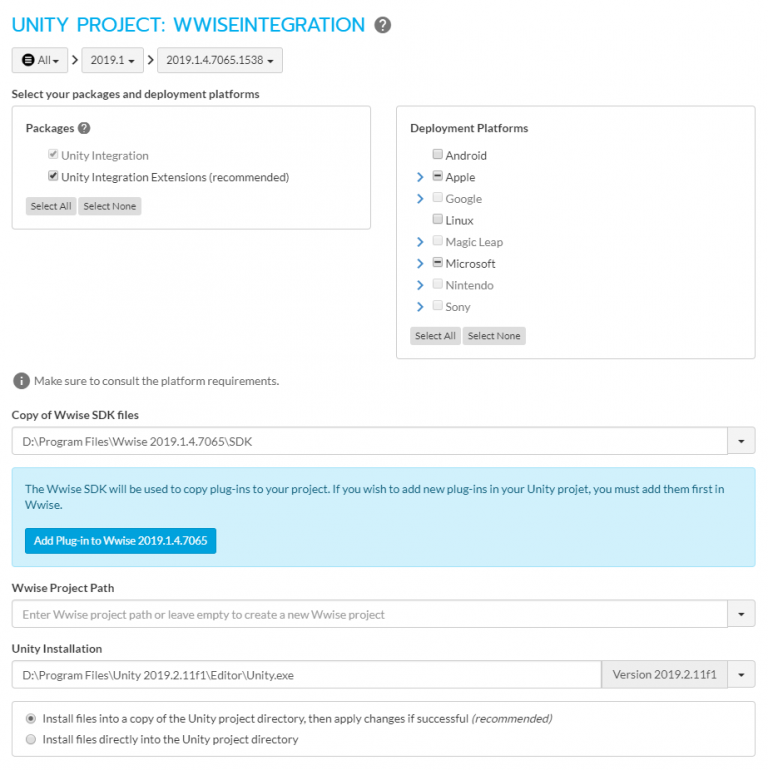Wwise Integration setup in Unity – Alessandro Famà