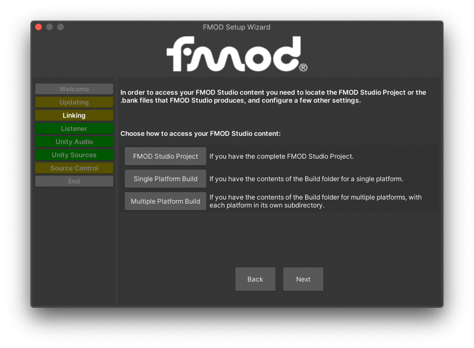 FMOD Integration setup in Unity – Alessandro Famà
