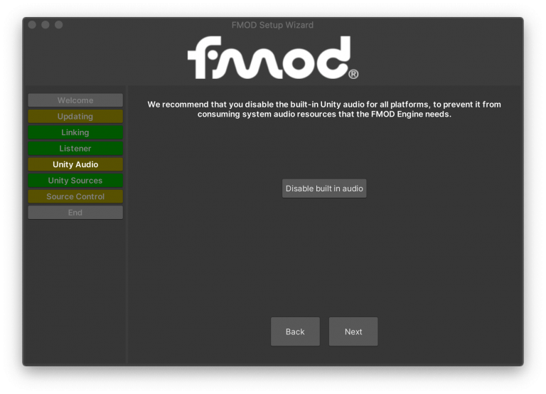 FMOD Integration setup in Unity – Alessandro Famà
